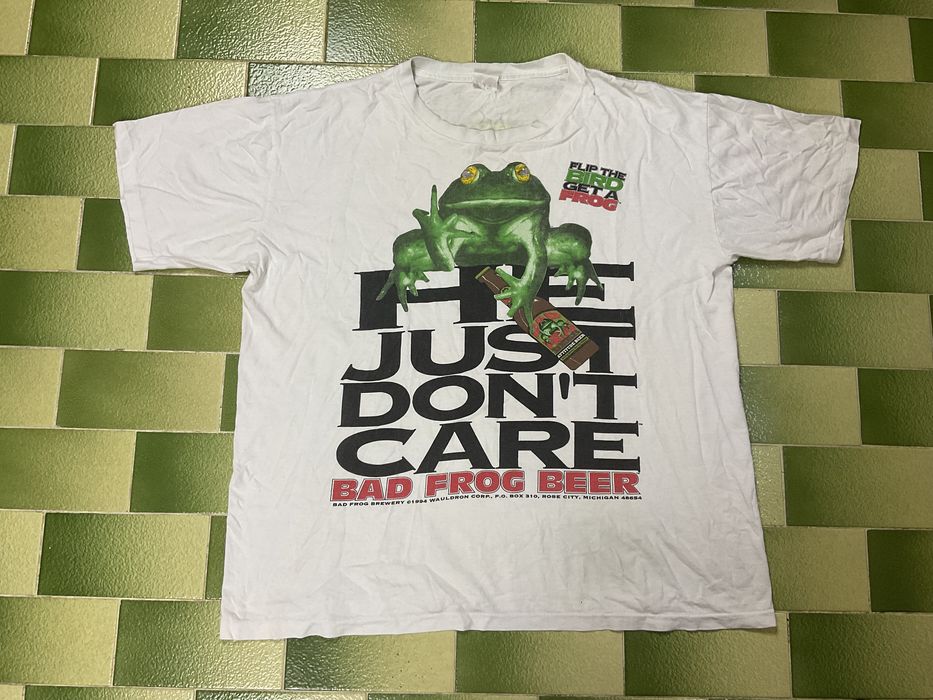 Vintage Vintage 90s Bad Frog Beer T-Shirt Double Sided Print | Grailed