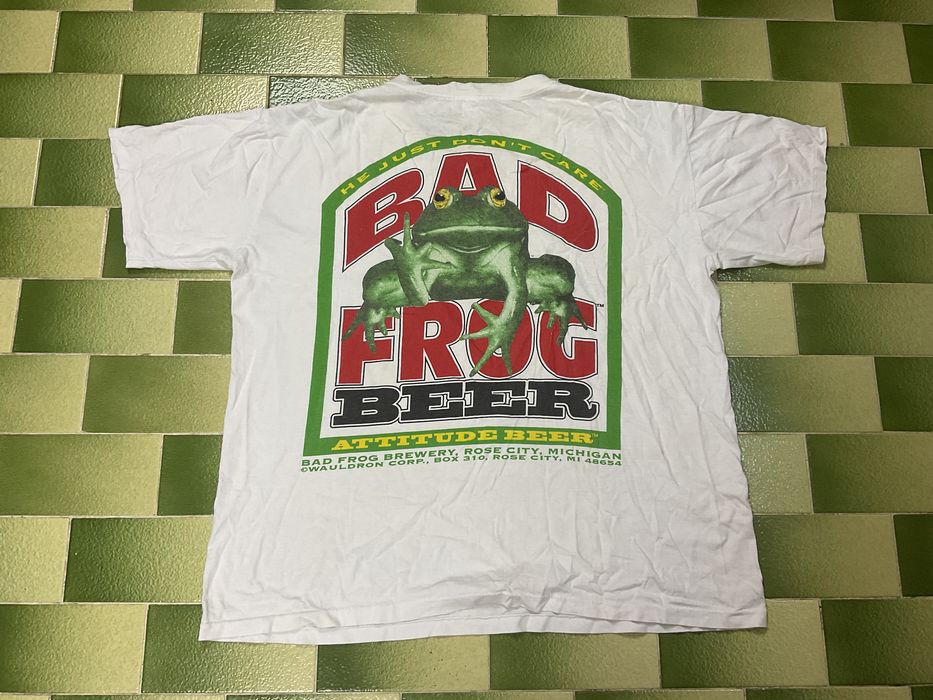 Vintage Vintage 90s Bad Frog Beer T-Shirt Double Sided Print | Grailed