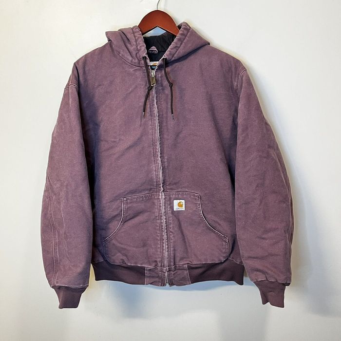 Carhartt Carhartt Dirty Plum Purple Hooded Canvas Work Jacket | Grailed