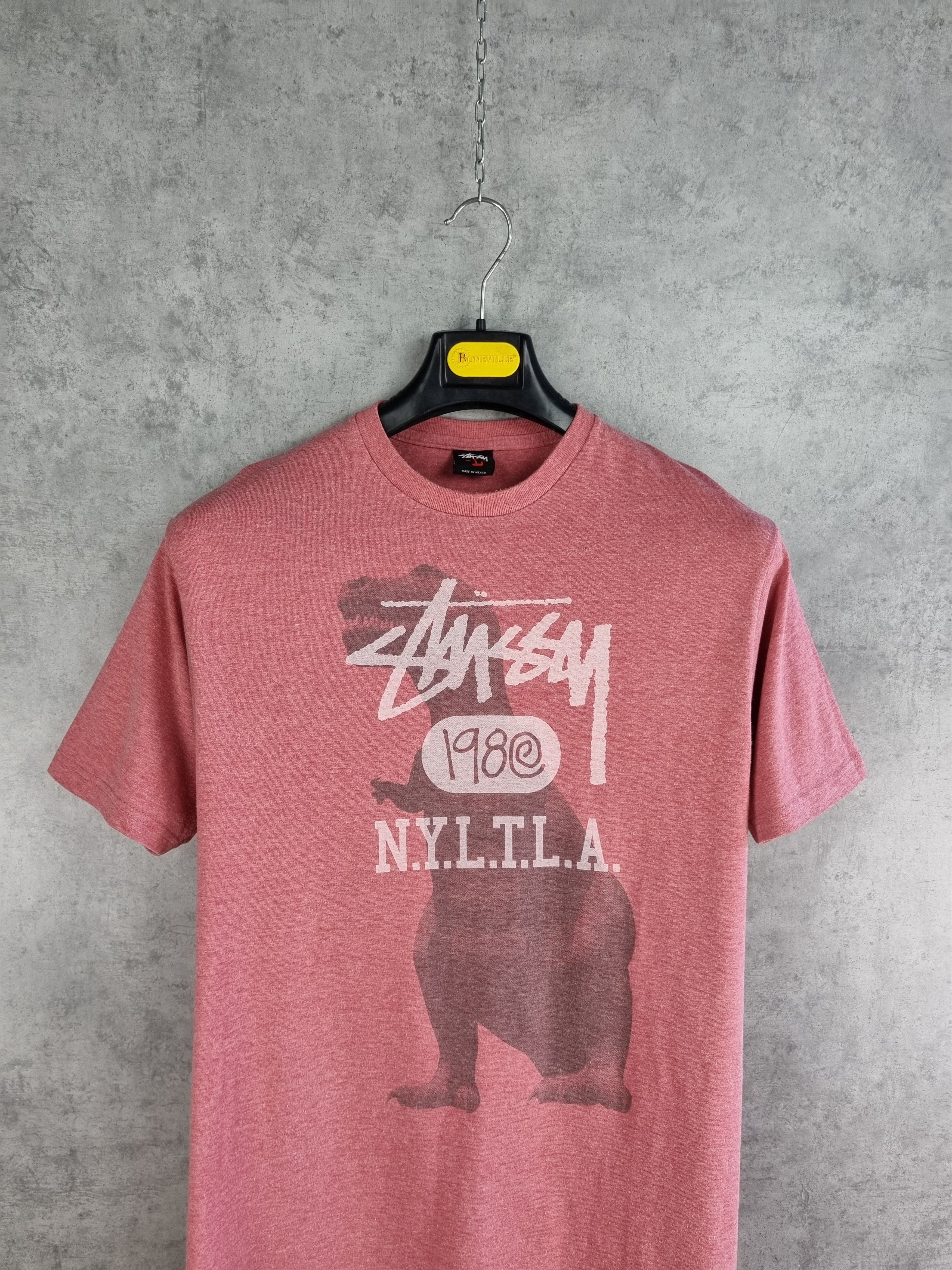 Streetwear × Stussy × Vintage Rare Stussy T Rex Big Print Tee shirt ...