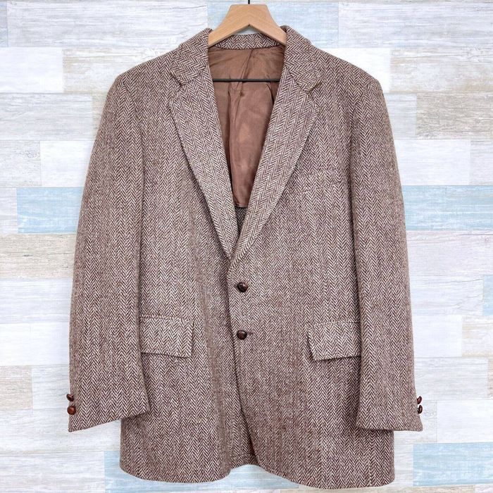 Harris Tweed Harris Tweed Vintage Sport Coat Brown Two Button Mens 44R ...