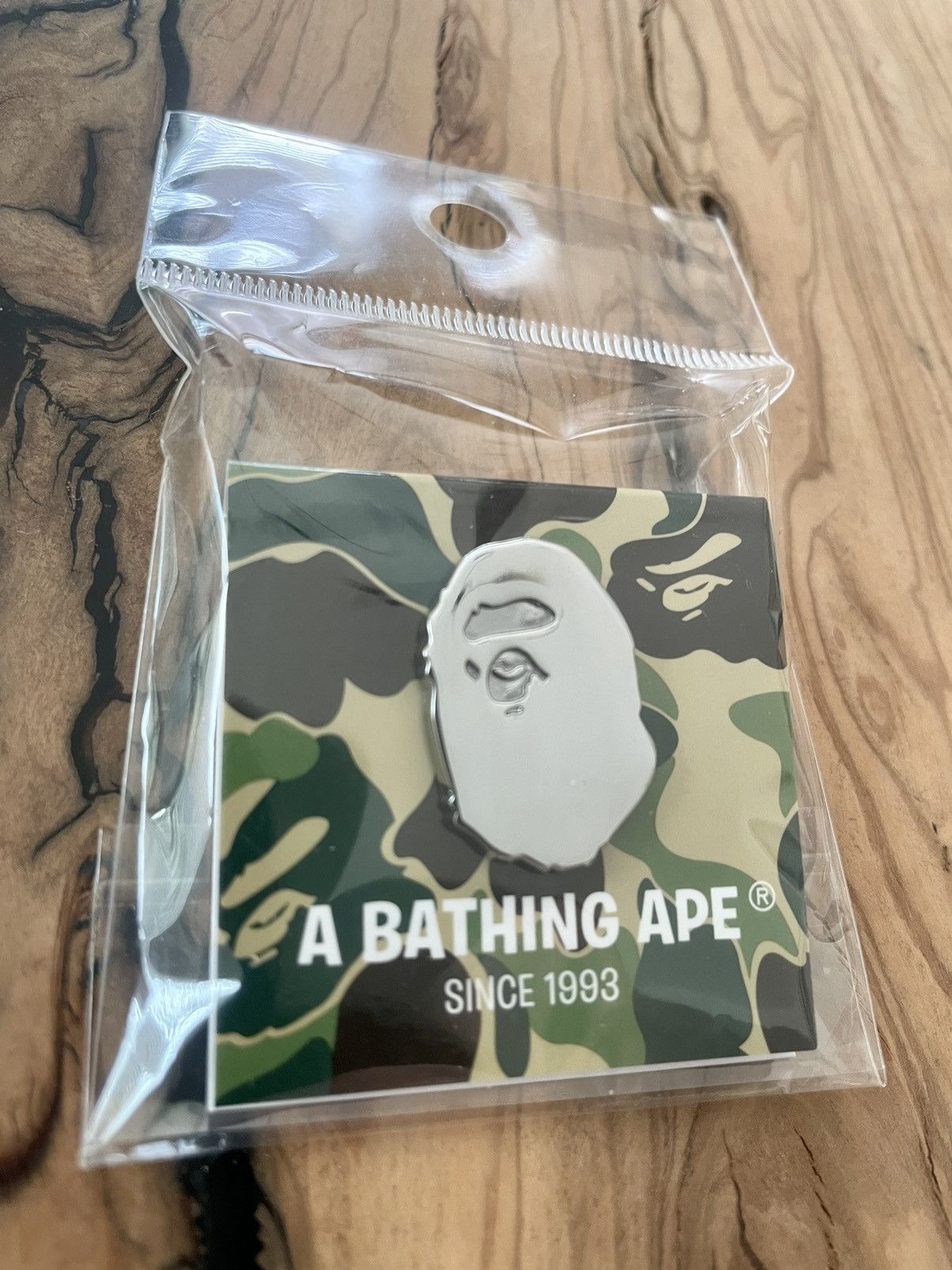 Bape Bape Ape Head Pin in Silver - | Grailed