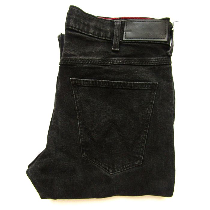 Wrangler Wrangler men's jeans regular fit straight W32 L32 black stretch denim LEVD080 | Grailed