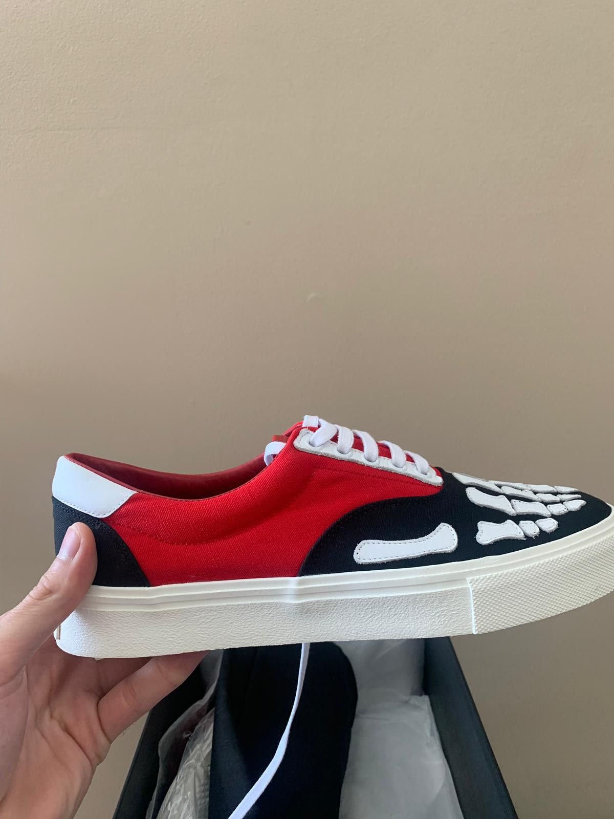 Amiri Low Top Skeleton Sneaker in Black & Red | Grailed