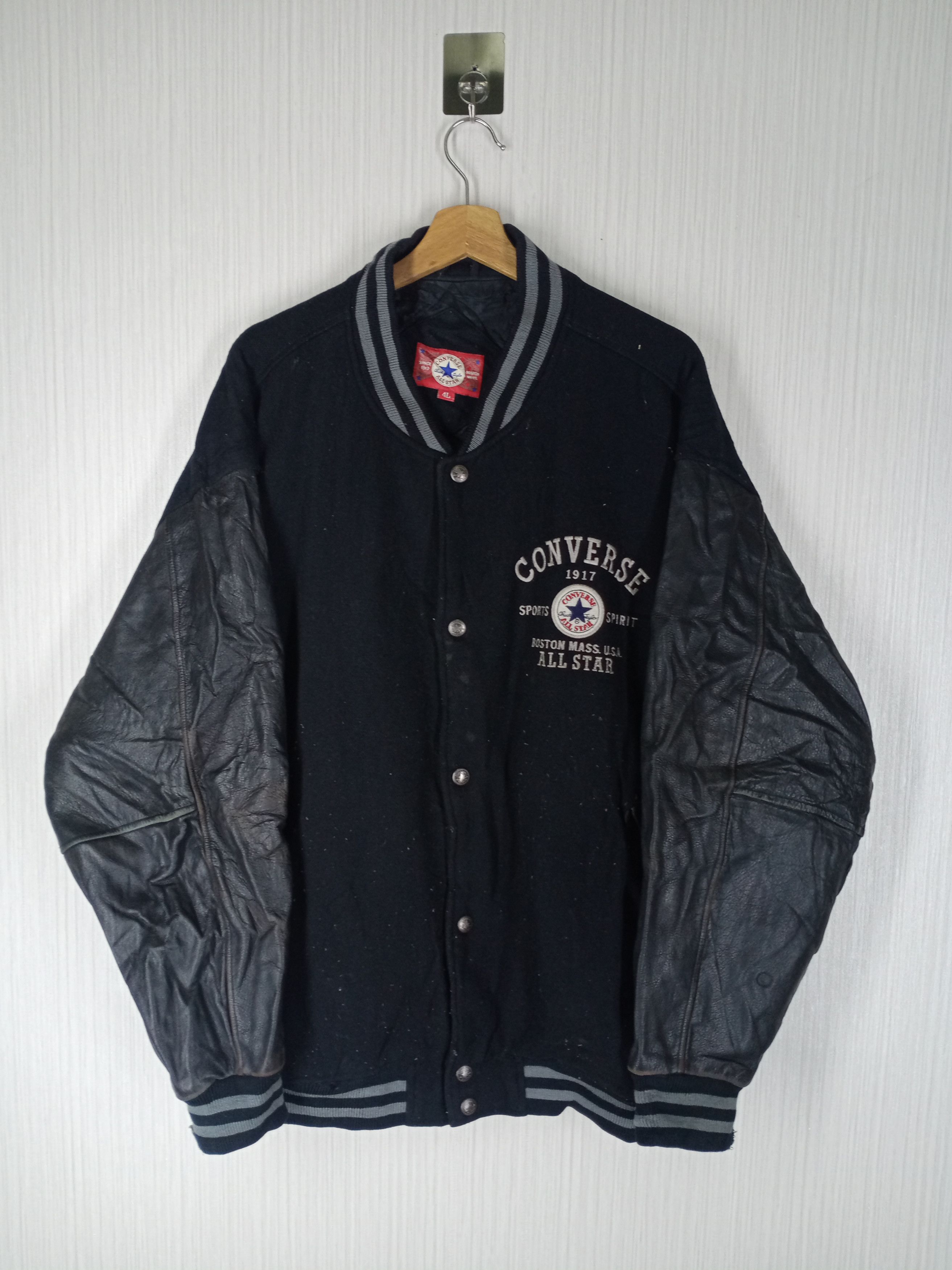 Converse Vintage Converse Chuck Taylor Varsity Wool Leather Jacket ...