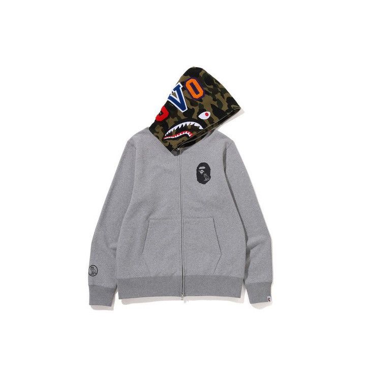 Bape BAPE x OVO Shark Full Zip Hoodie Grey | Grailed