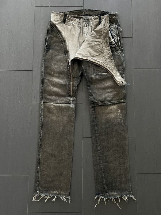 Rick Owens Rick Owens OG Double Layer Aircut Denim Jeans | Grailed