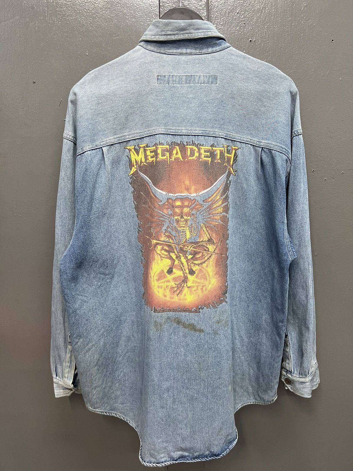 Vintage VINTAGE MEGADETH DENIM SHIRT CUSTOM BY ZIP CODE | Grailed