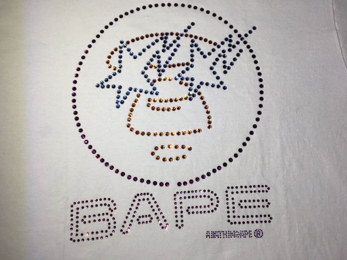 Bape 2006 Bape Rhinestone Ape Face Circle Sta Swarovski Milo | Grailed