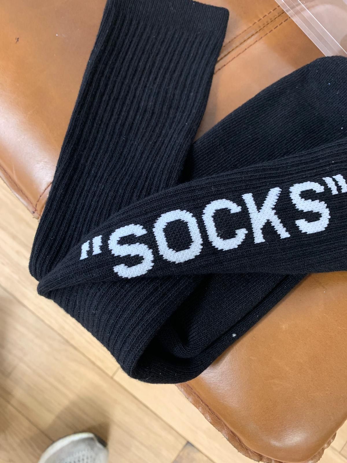 Off-White “Socks” Black Ribbed Socks | Grailed