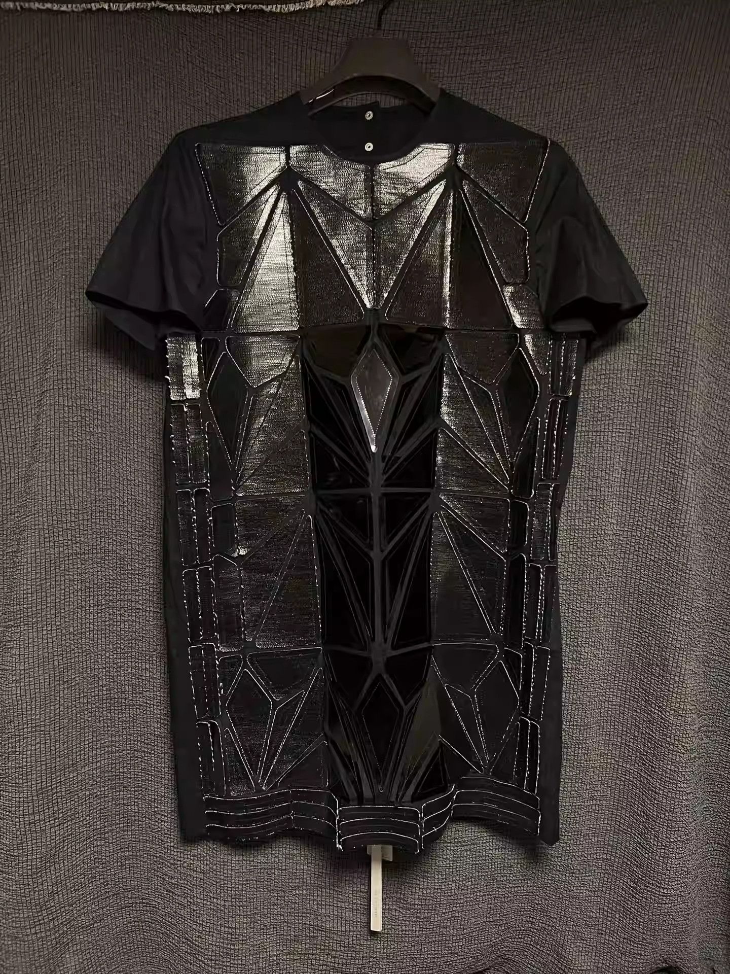 Rick Owens Rick Owens 19SS show main line sequin scale armor short tee ...