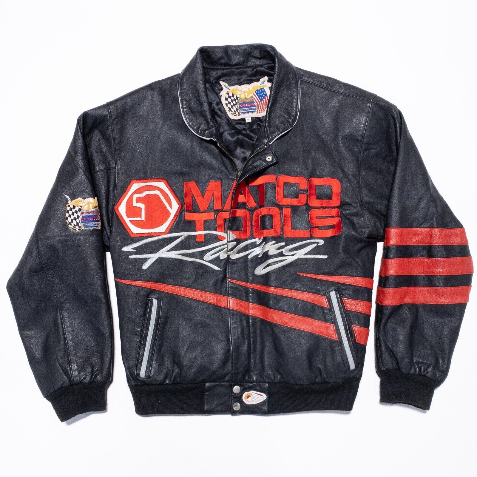 Vintage Matco Tools Jeff Hamilton Leather Jacket Men's Medium Racing ...