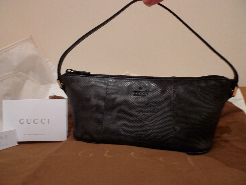 Gucci GUCCI PYTHON SNAKE SKIN BLACK SMALL BAG PURCE ITALY | Grailed