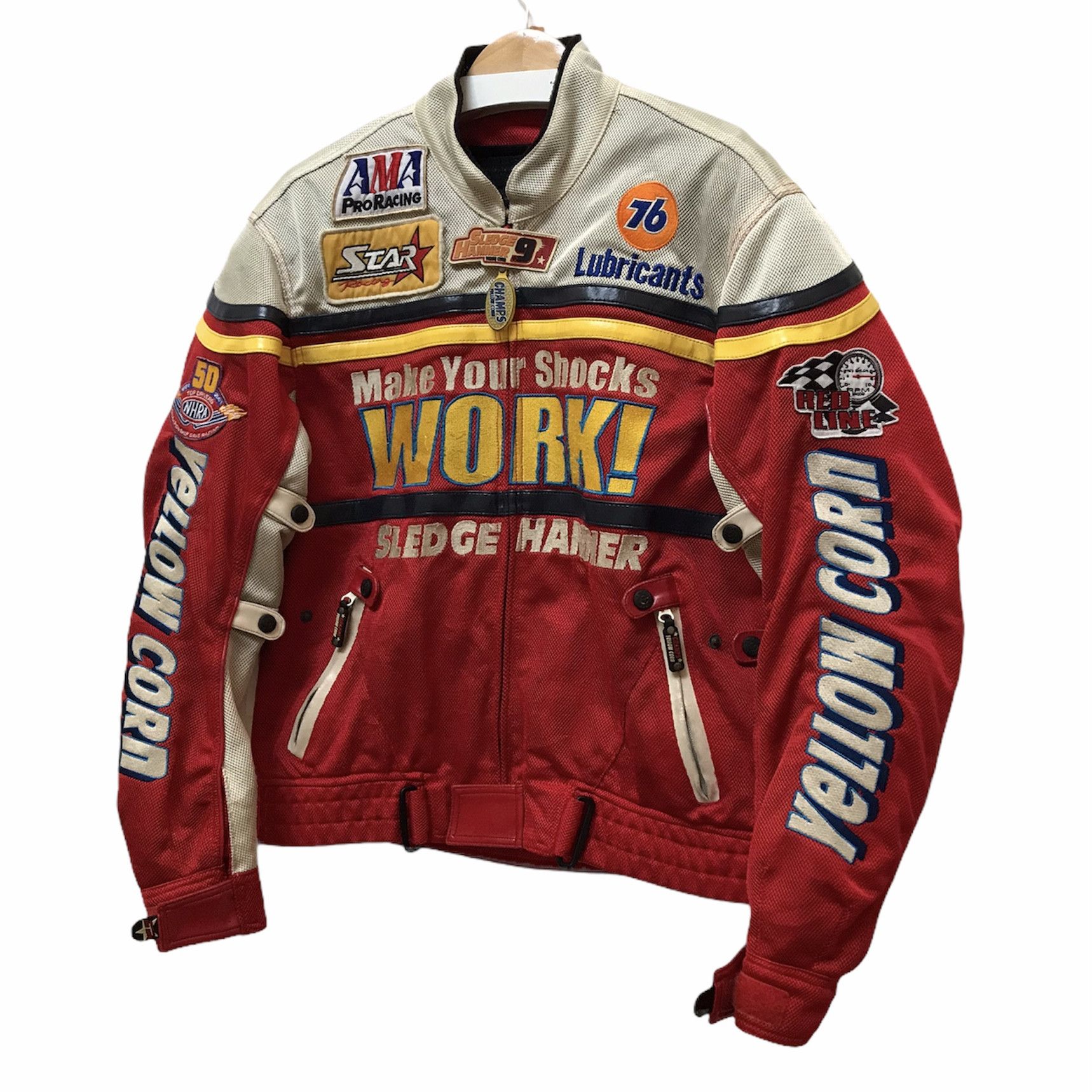 Vintage Vintage Yellow Corn 76 Lubricants NHRA Drag Racing Jacket L ...