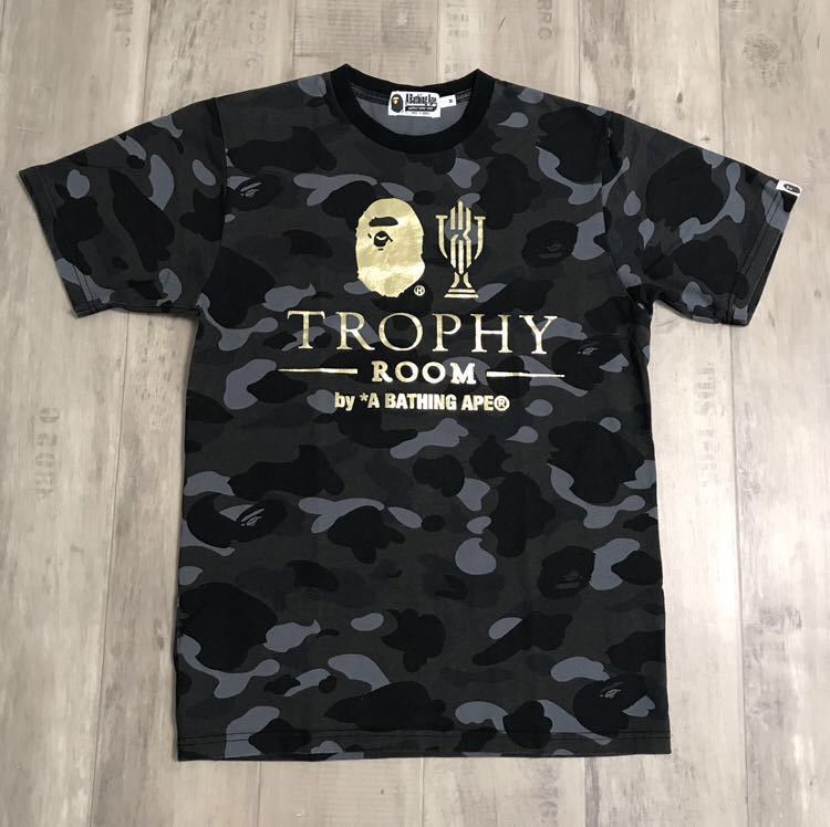 Bape BAPE x TROPHY ROOM BAPE camo Gold foil logo T-shirt | Grailed