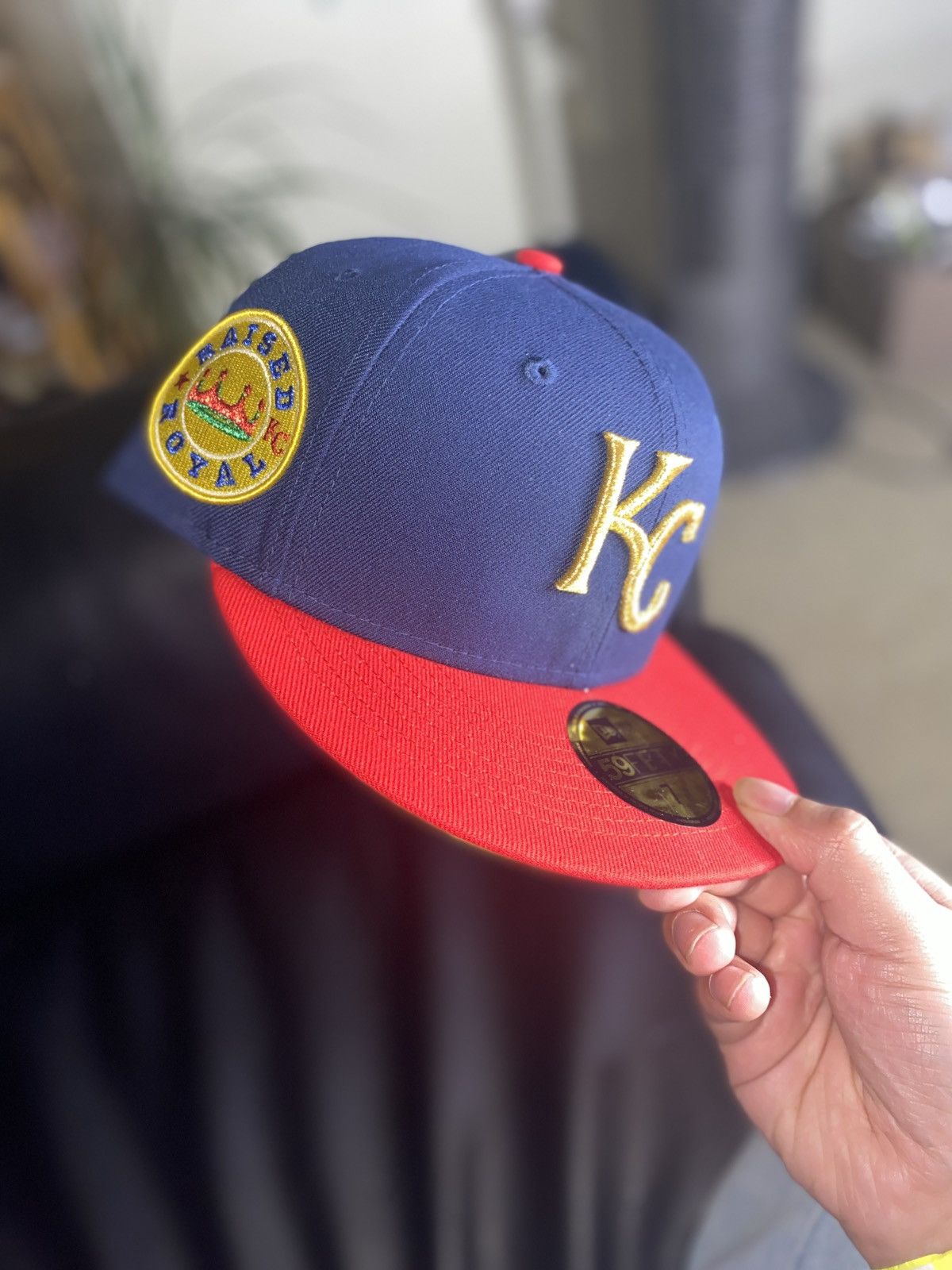 New Era Exclusive raised royal Kansas City 2 tone fitted hat | Grailed