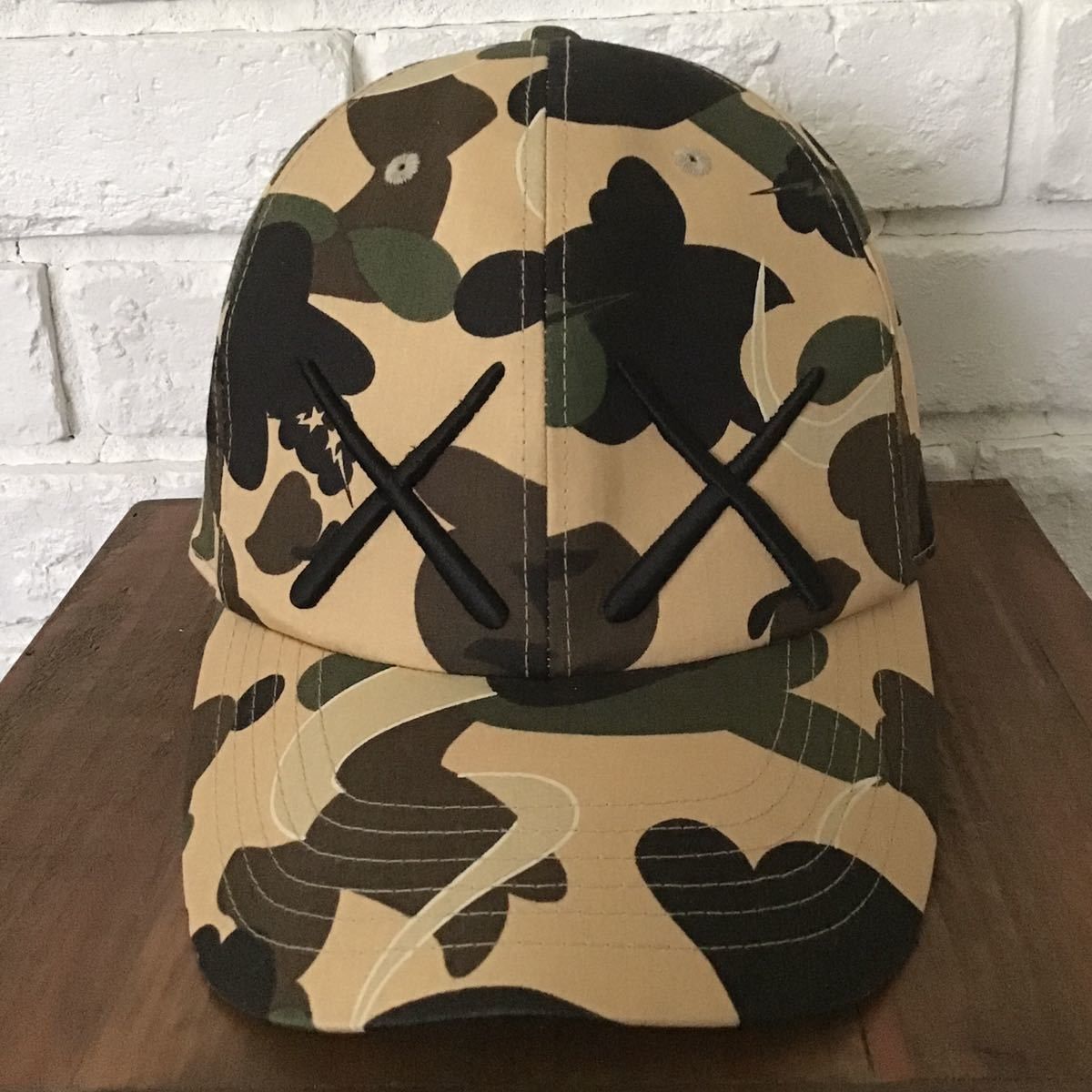 Bape × Kaws × Nigo BAPE × KAWS Bendy 1st camo yellow Cap hat a bathing ...