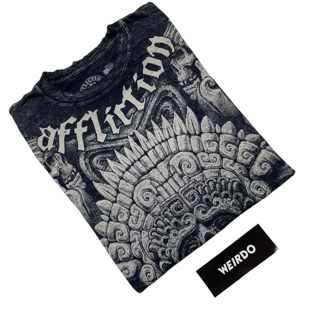 Affliction Y2K Affliction Live Fast All Overprint Street Fashion tee ...