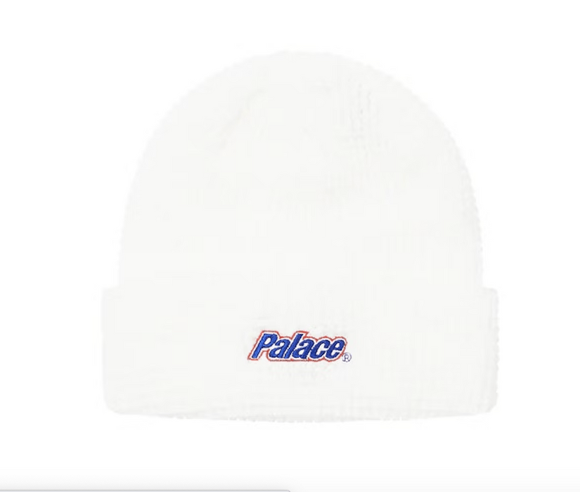 Palace Palace Lowercase Font Beanie White | Grailed