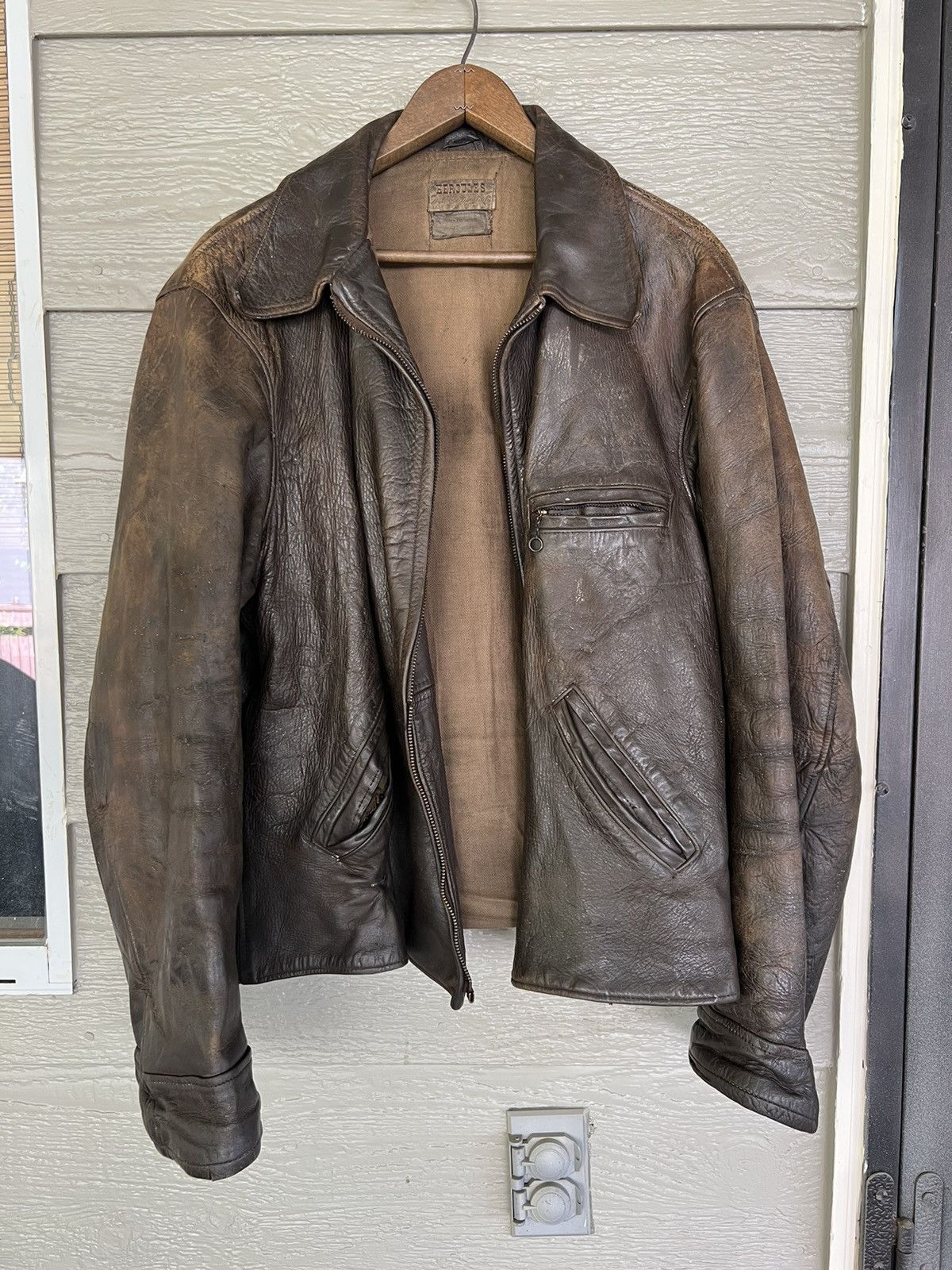 Vintage Vintage 1940s Hercules Horsehide Leather Cossack Jacket L | Grailed