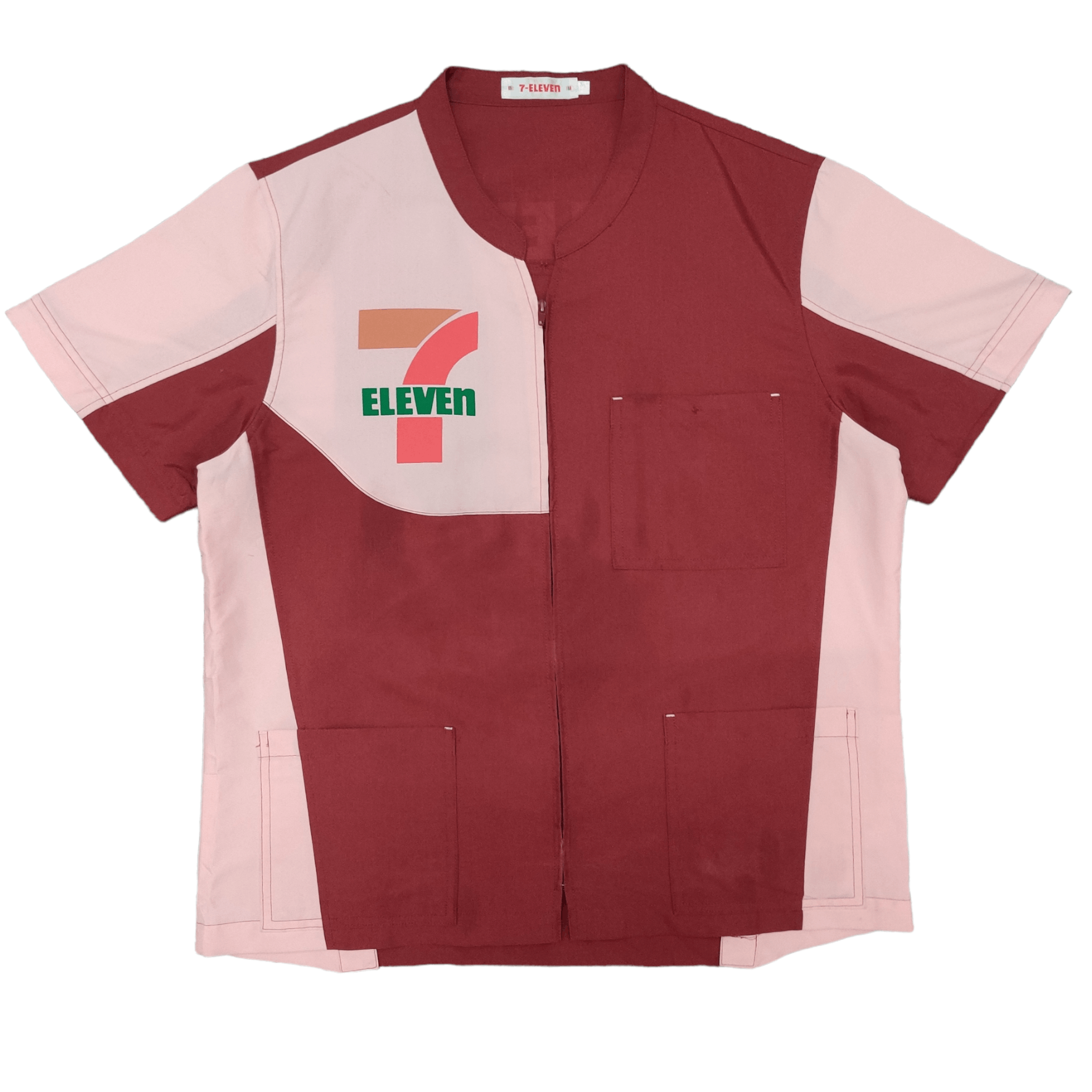 Vintage Vintage 90's 7 Eleven Work Short Sleeve Uniform Zip Up | Grailed