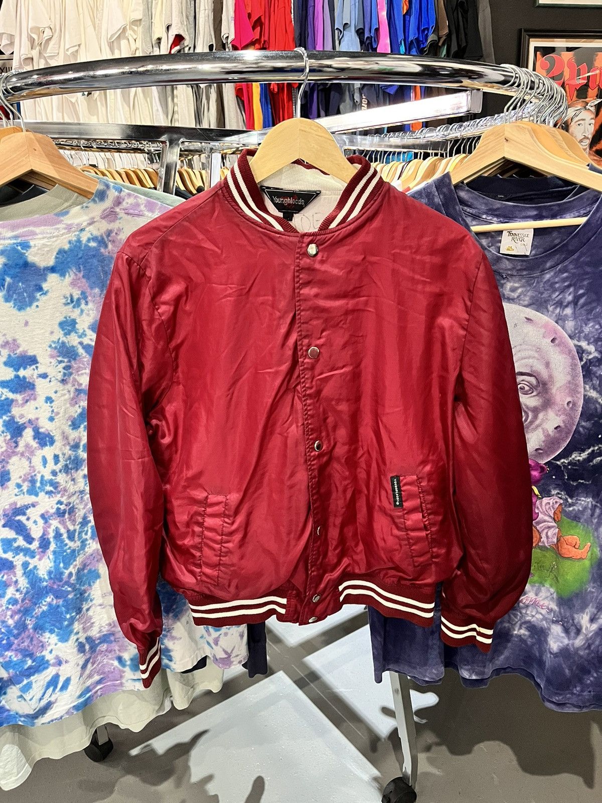 Vintage Vintage Maroon Crimson Red Blank Essential Bomber Jacket | Grailed