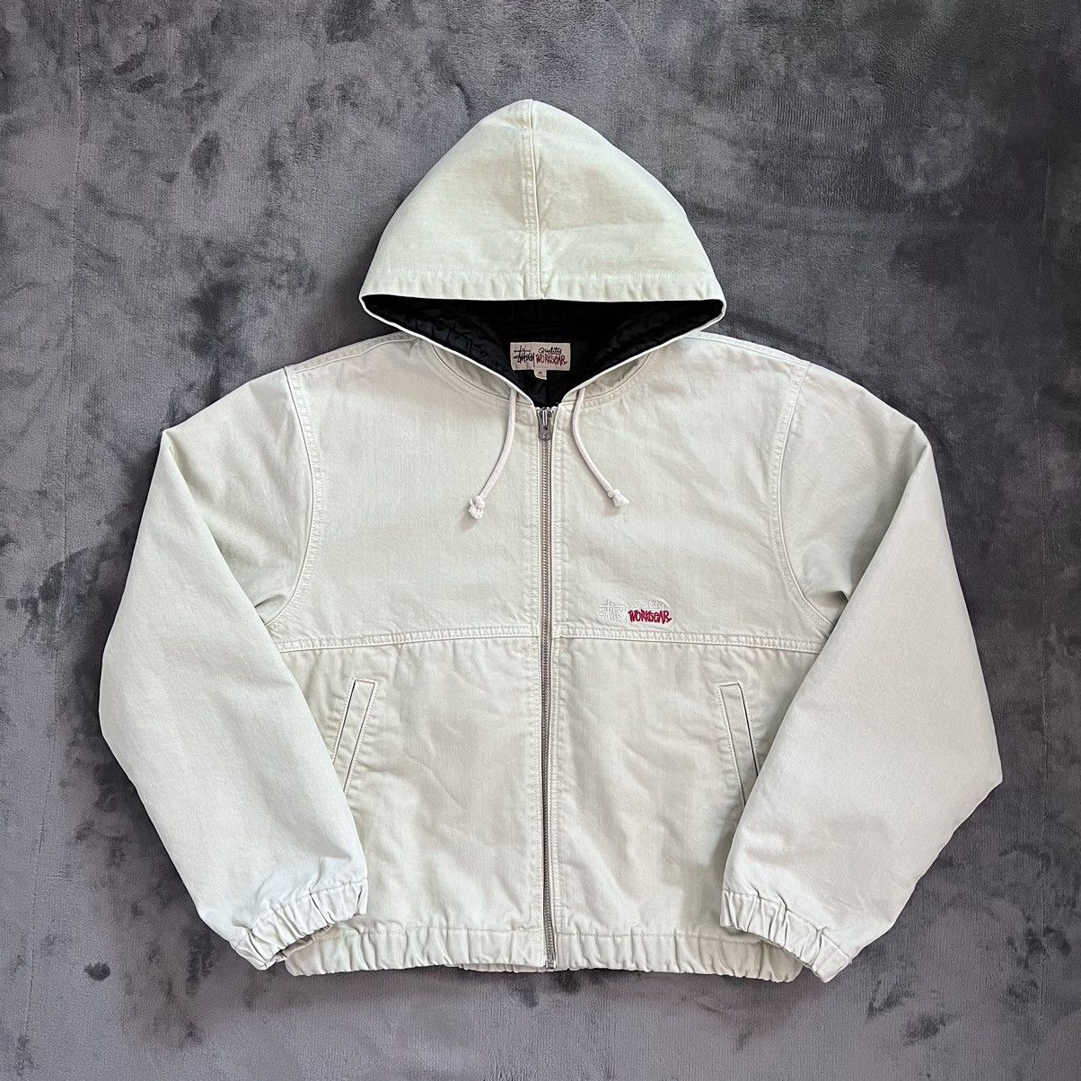 Stussy Stussy Double Dye Zip Up Work Jacket - Cream | Grailed