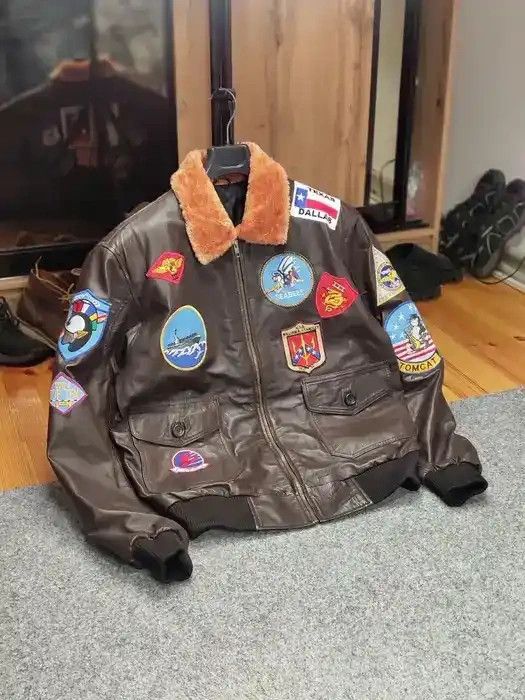 Vintage Avirex Cockpit G1 Top Gun Flight Leather Bomber Jacket Style | Grailed