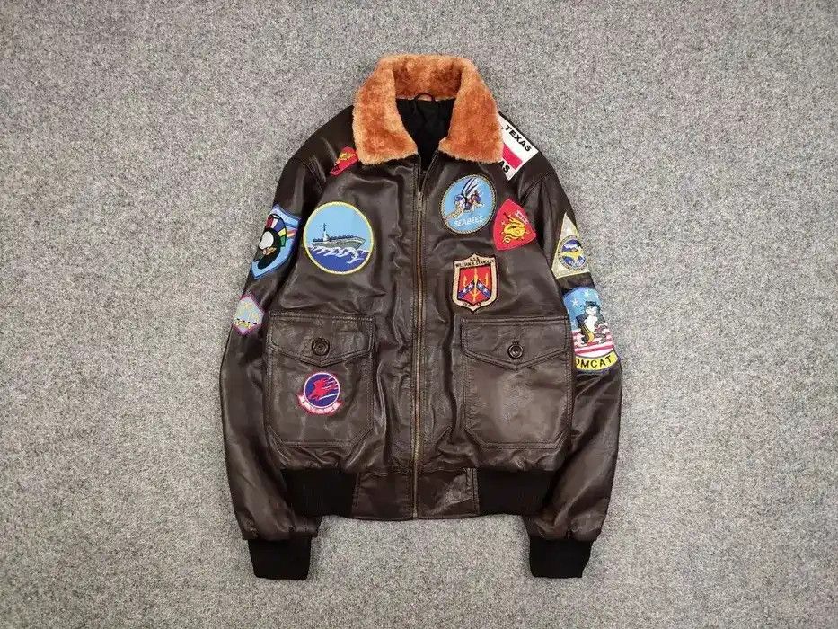 Vintage Avirex Cockpit G1 Top Gun Flight Leather Bomber Jacket Style | Grailed