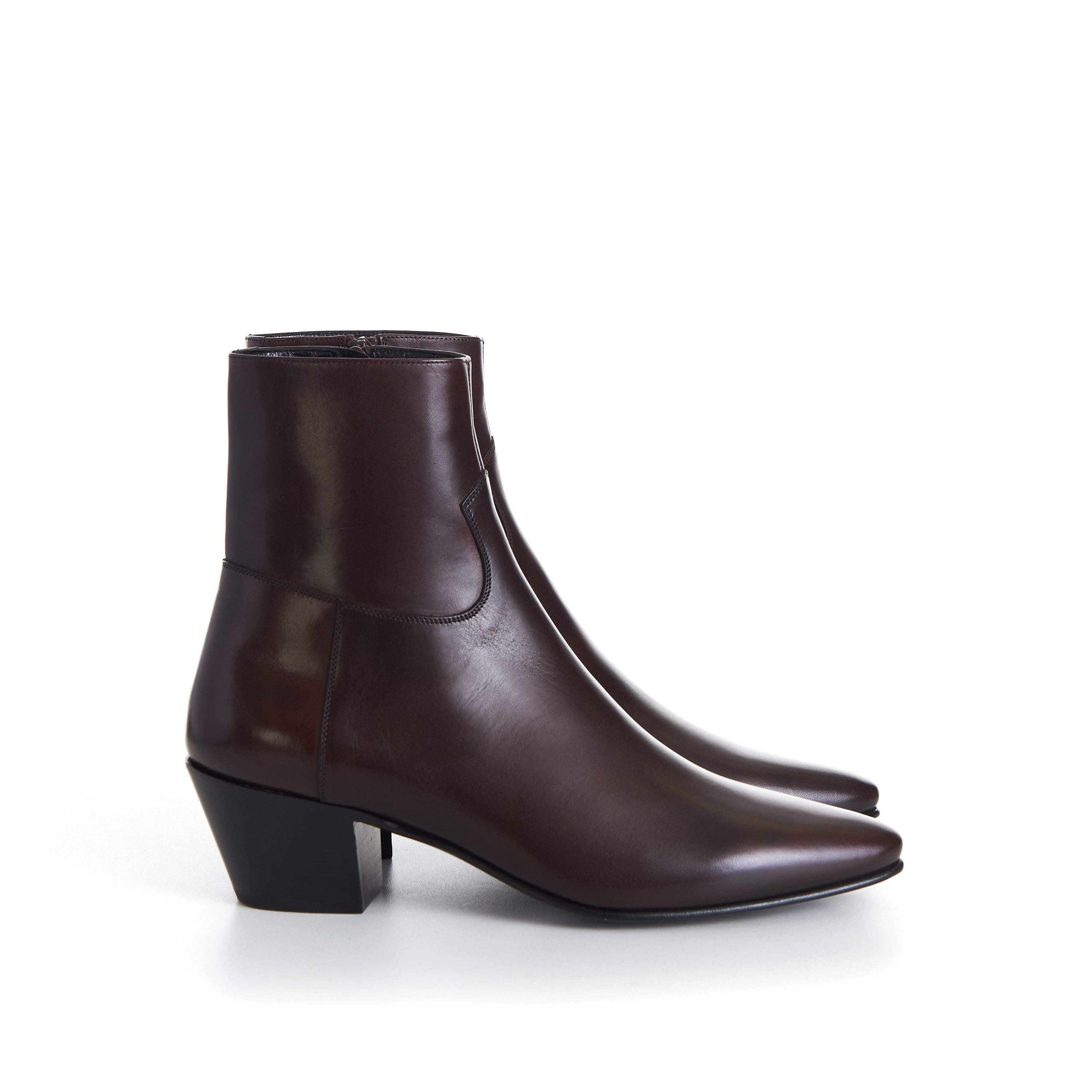 Celine JACNO Zipped Ankle Boots - Oak Brown, 60mm Heel | Grailed