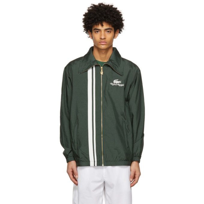 Lacoste Lacoste x Ricky Regal Contrast Bands Green Nylon Zip Jacket ...