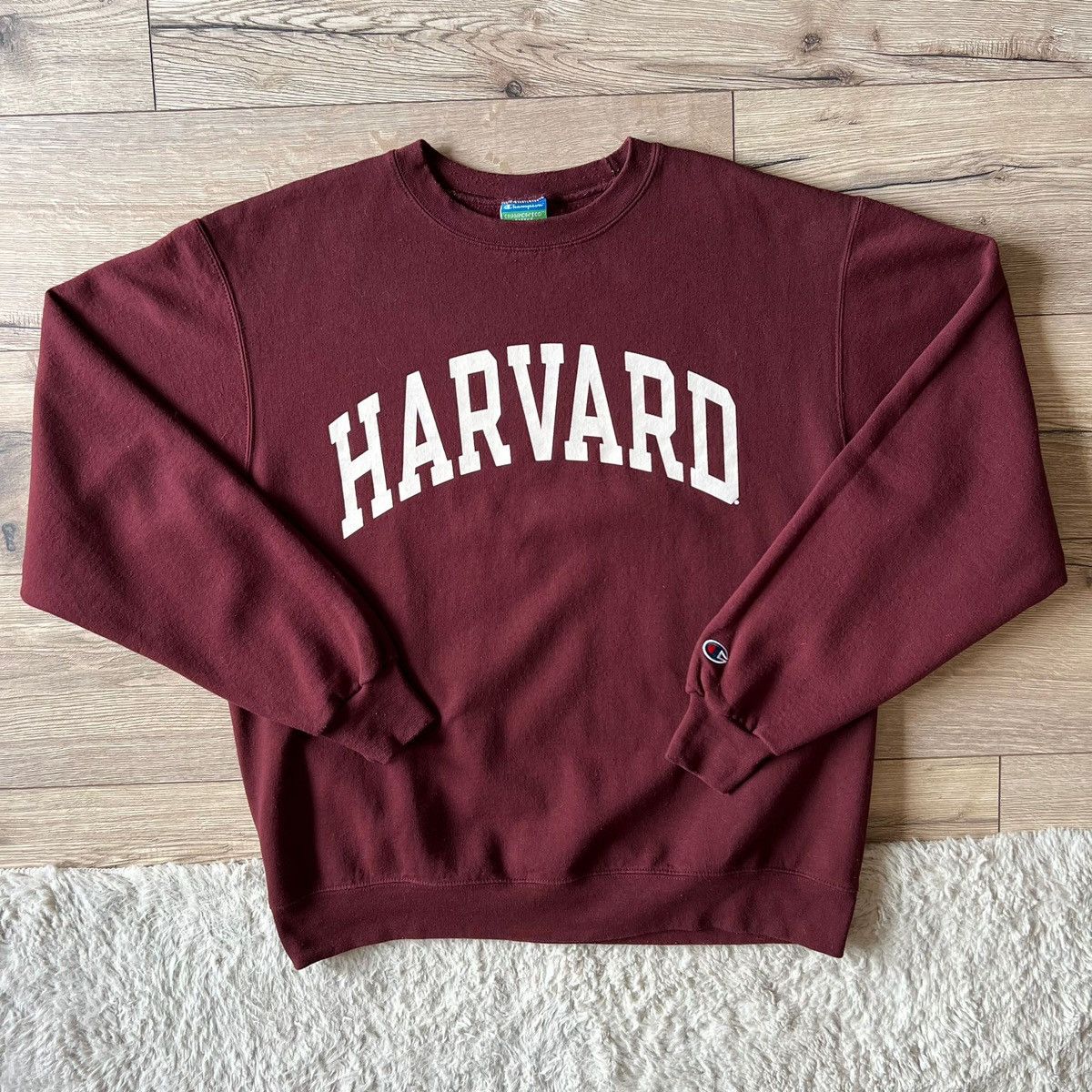 Vintage Harvard Vintage 90s College Sweatshirt Champion Burgundy | Grailed