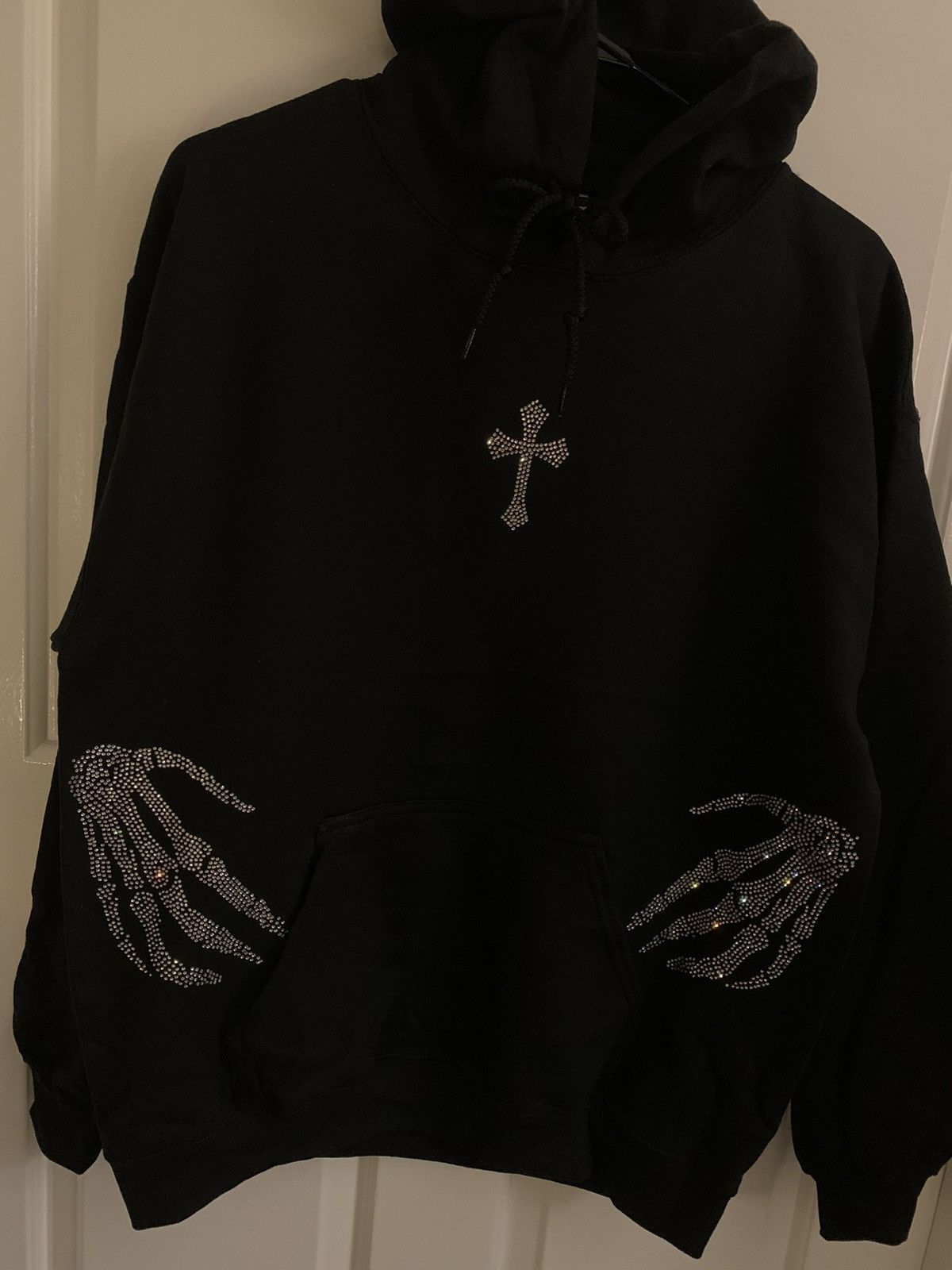 Streetwear × Vintage Rhinestones Skeleton Vintage Hoodie | Grailed