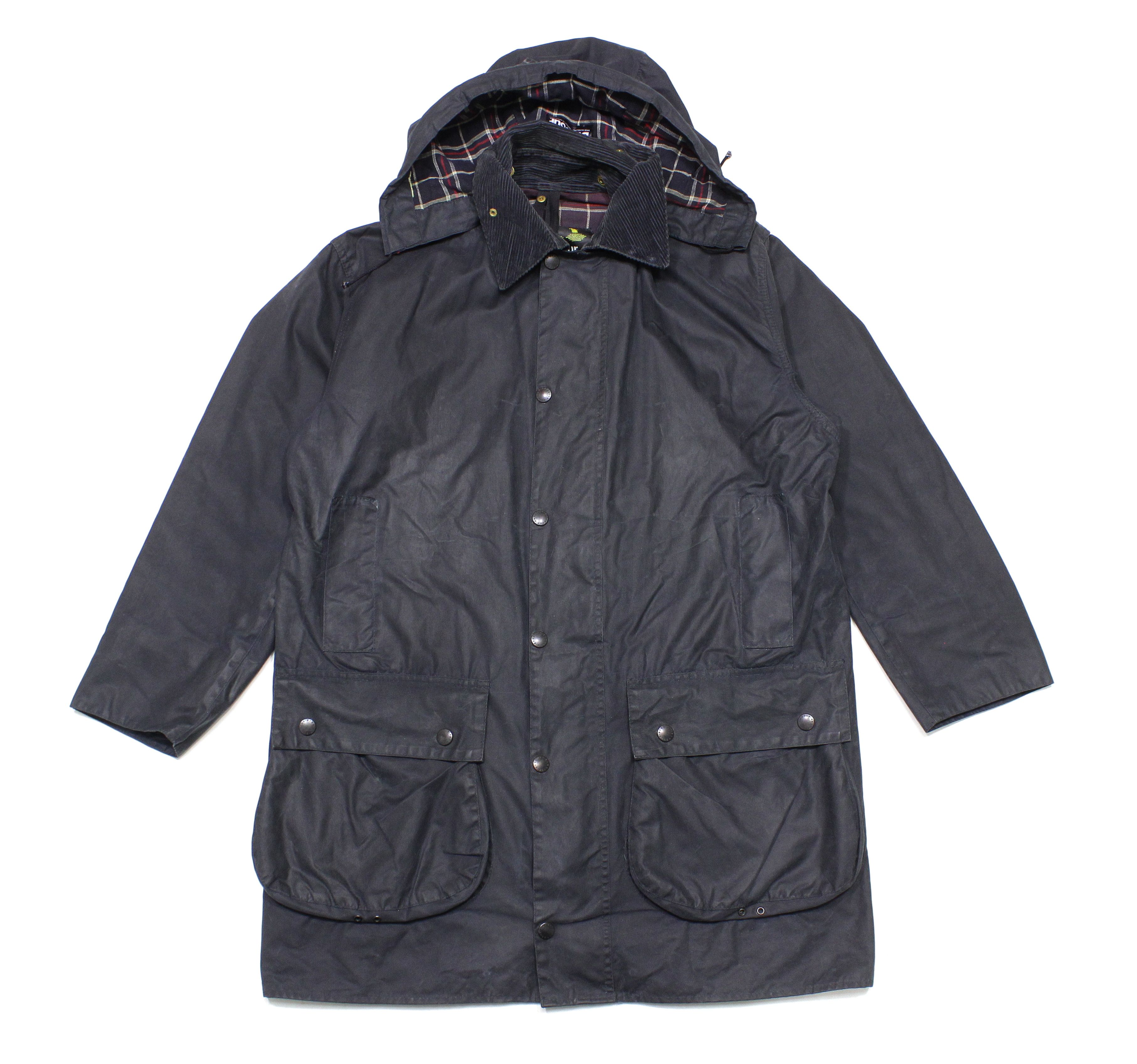 Barbour 90S Border Wax Hooded Hunting Jacket Vintage | Grailed