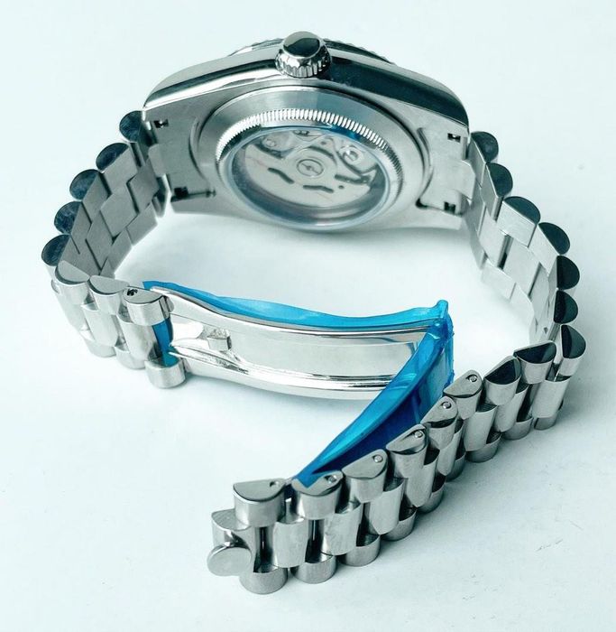 Custom Custom Seiko Watch Mod Ice Blue Fluted Roman President 39MM ...