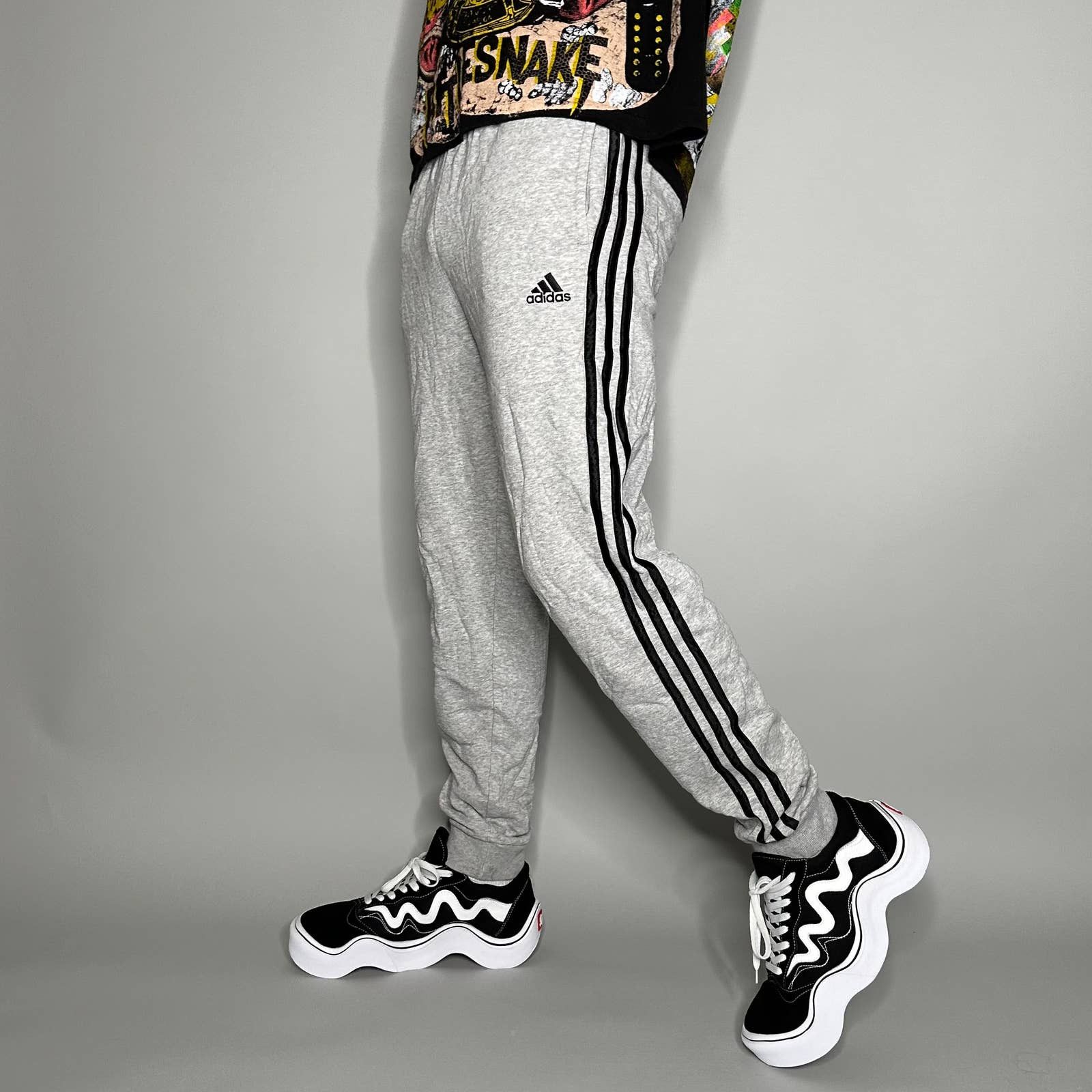 Adidas × Streetwear × Vintage Adidas Joggers Light Grey Cotton ...