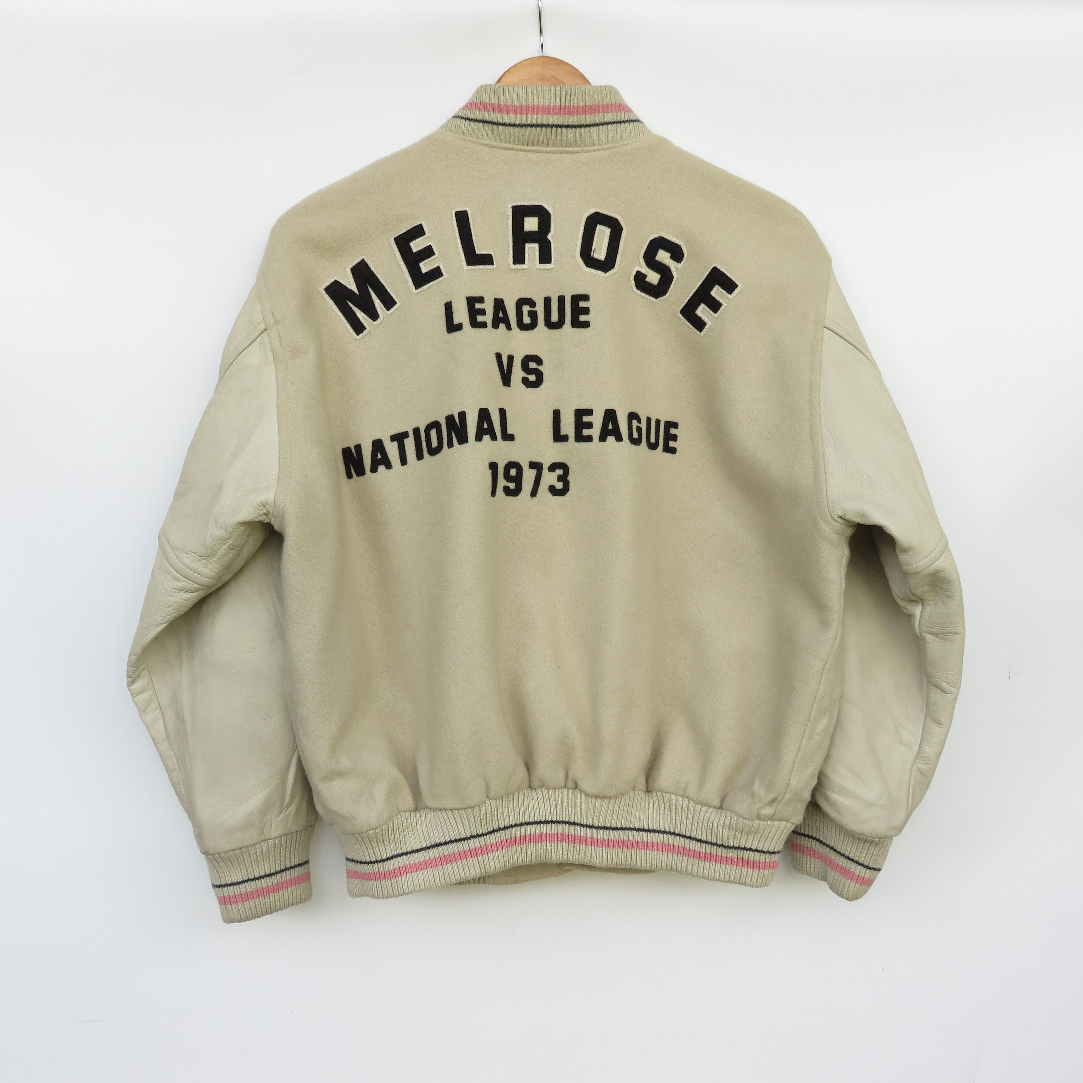 Melrose × Varsity Jacket × Vintage Vintage 1973 Melrose Leather Sleeve ...