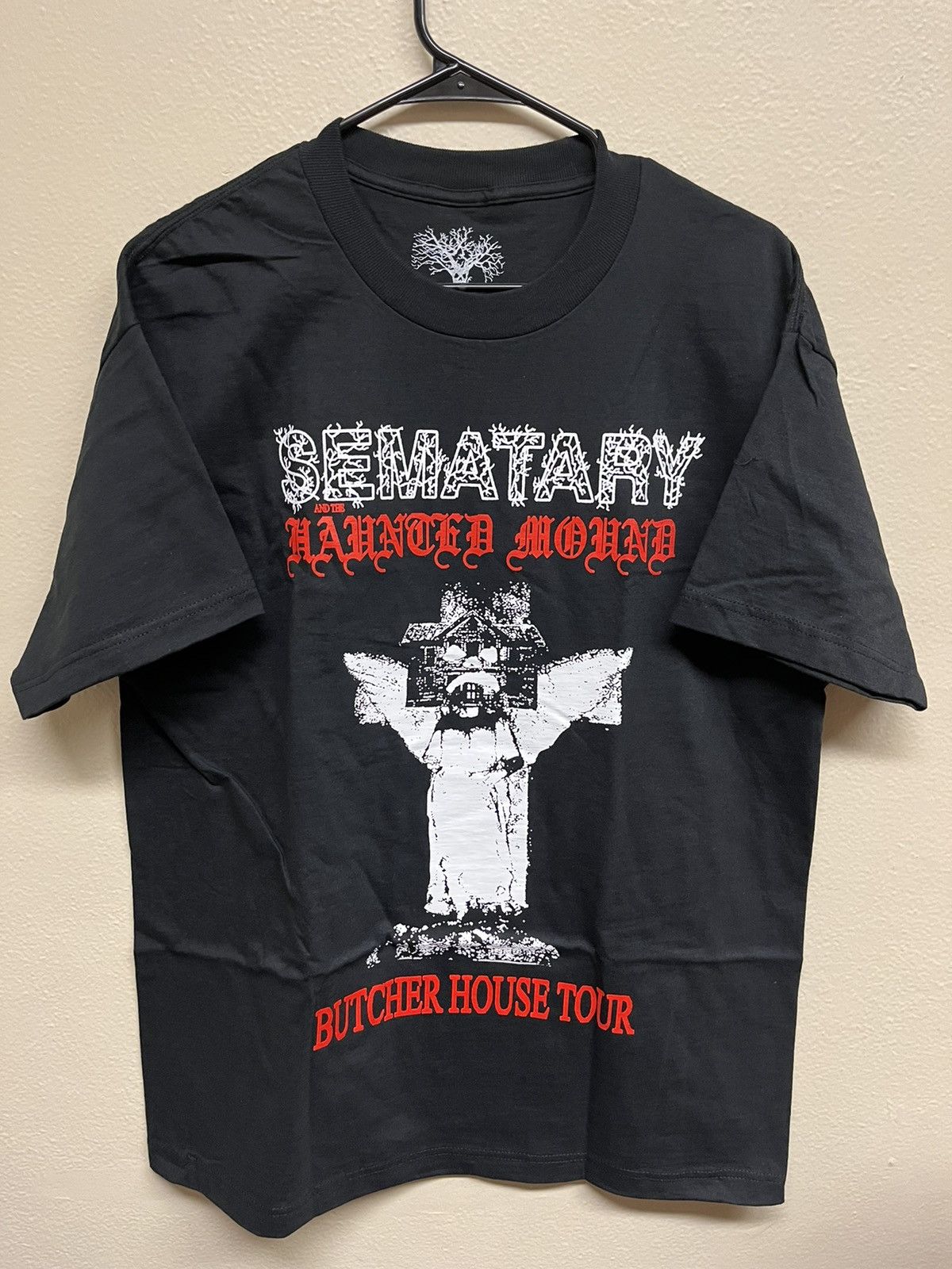 Drain Gang × Haunted Mound Sematary Butcher House Tour T-Shirt Black ...