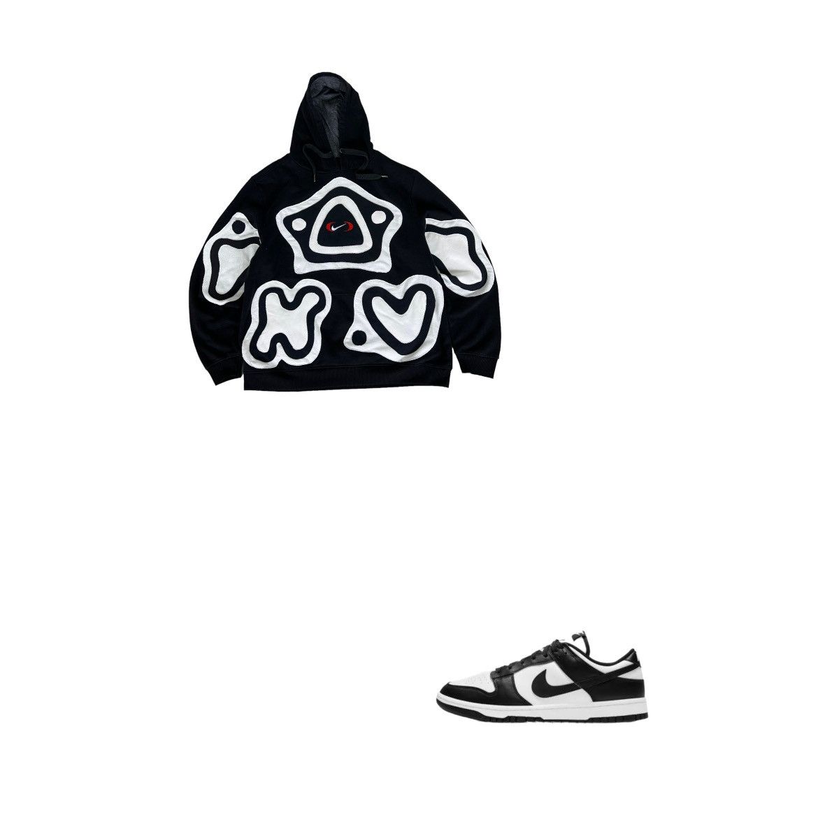 Nike 1/1 Nike dunk low panda world champ inspired reworked hoodie | Grailed