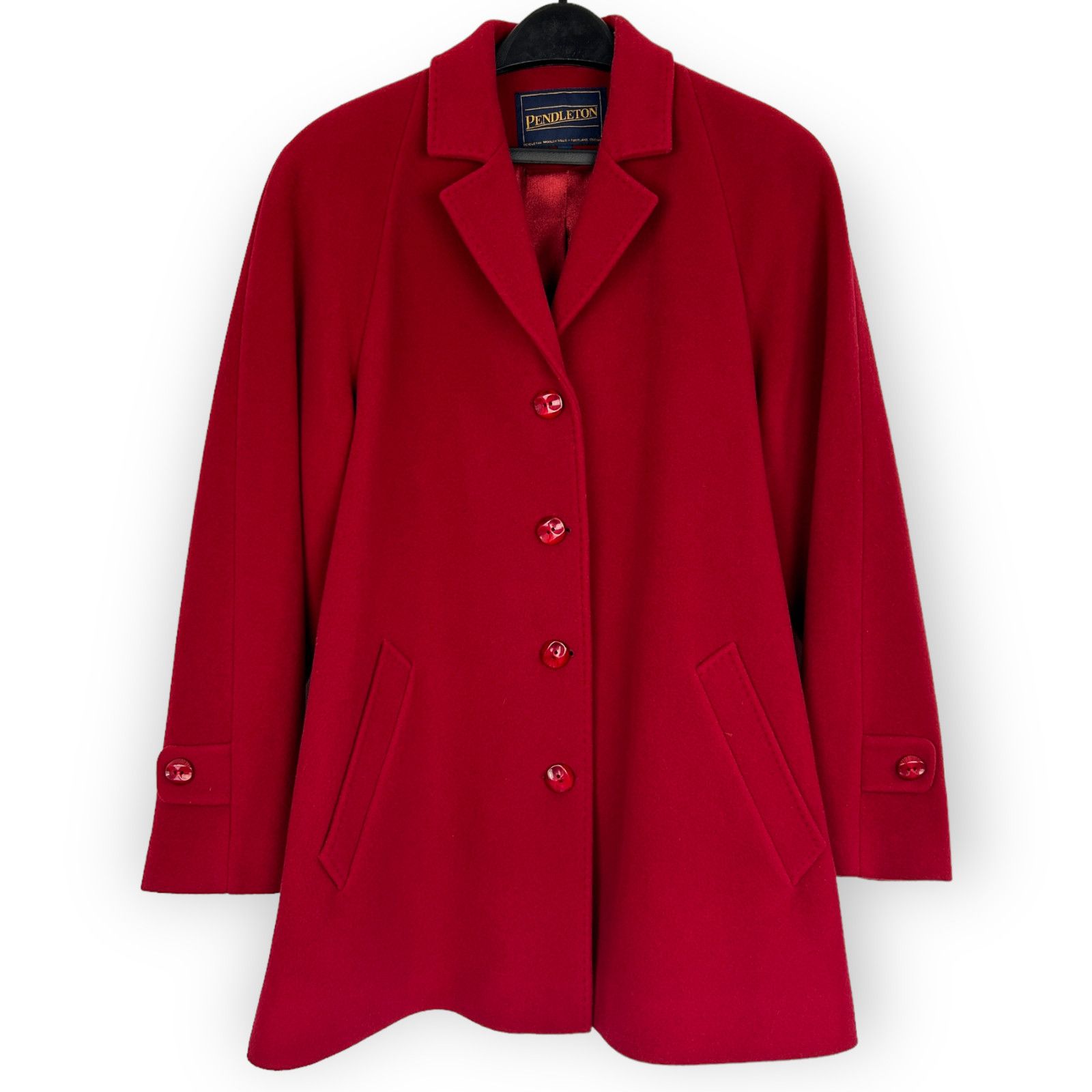Pendleton Vintage Pendleton Sz 12 Lambswool Swing Coat Red Long *read ...