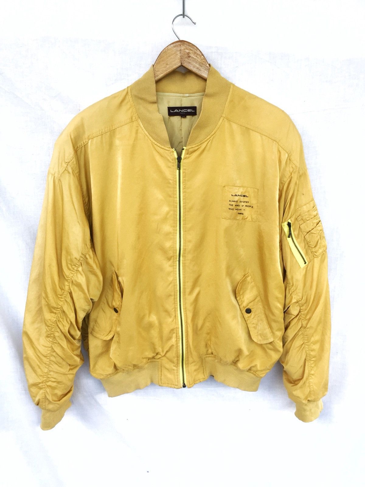 Lancel × Vintage ARCHIVE🔥Lancel 1988 Col MA-1 Rayon Oversized Bomber ...