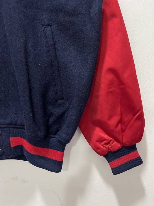 Japanese Brand VINTAGE DESCENTE TWO TONE BLANK VARSITY JACKET | Grailed