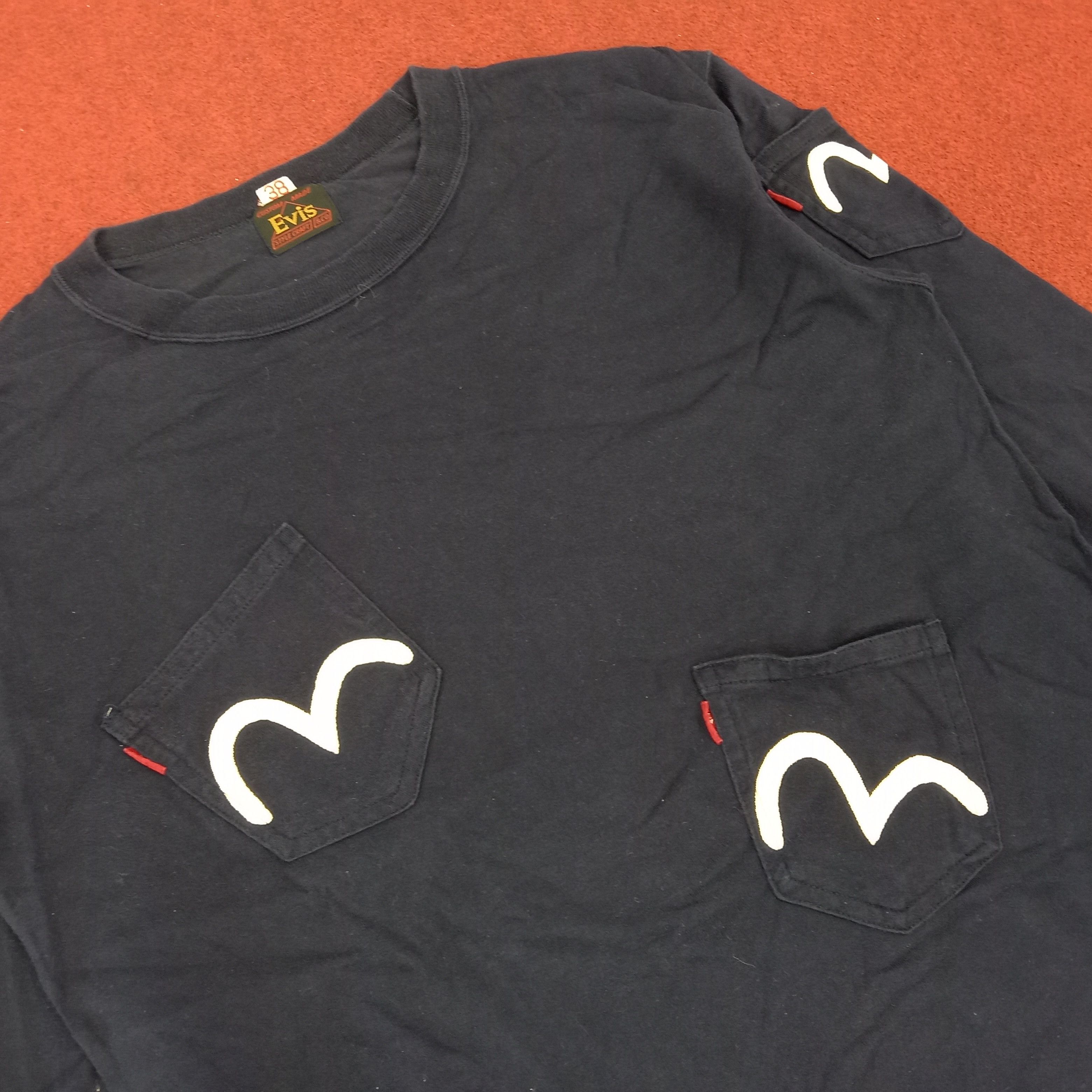 Vintage Evis Streetwear Style Pocket Design Long Sleeve Tshirt | Grailed