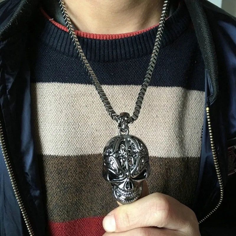 Cuban Link Chain Evil Metal Skull Necklace | Grailed