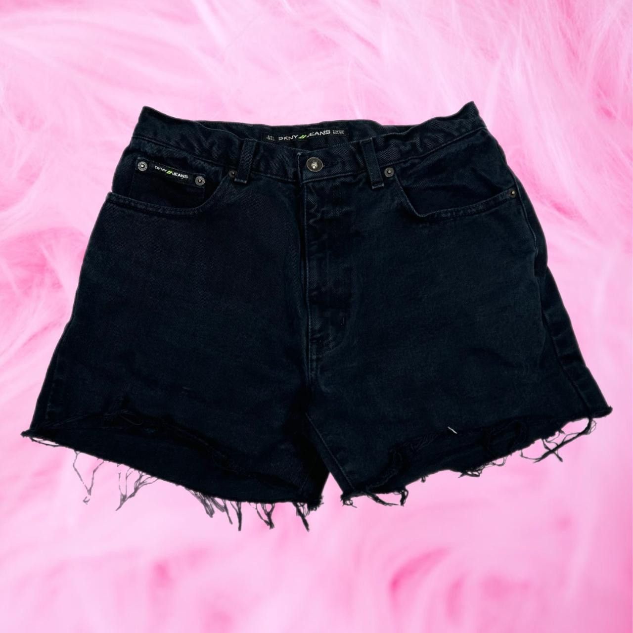 Vintage Vintage DKNY high rise cut off black denim jean shorts | Grailed