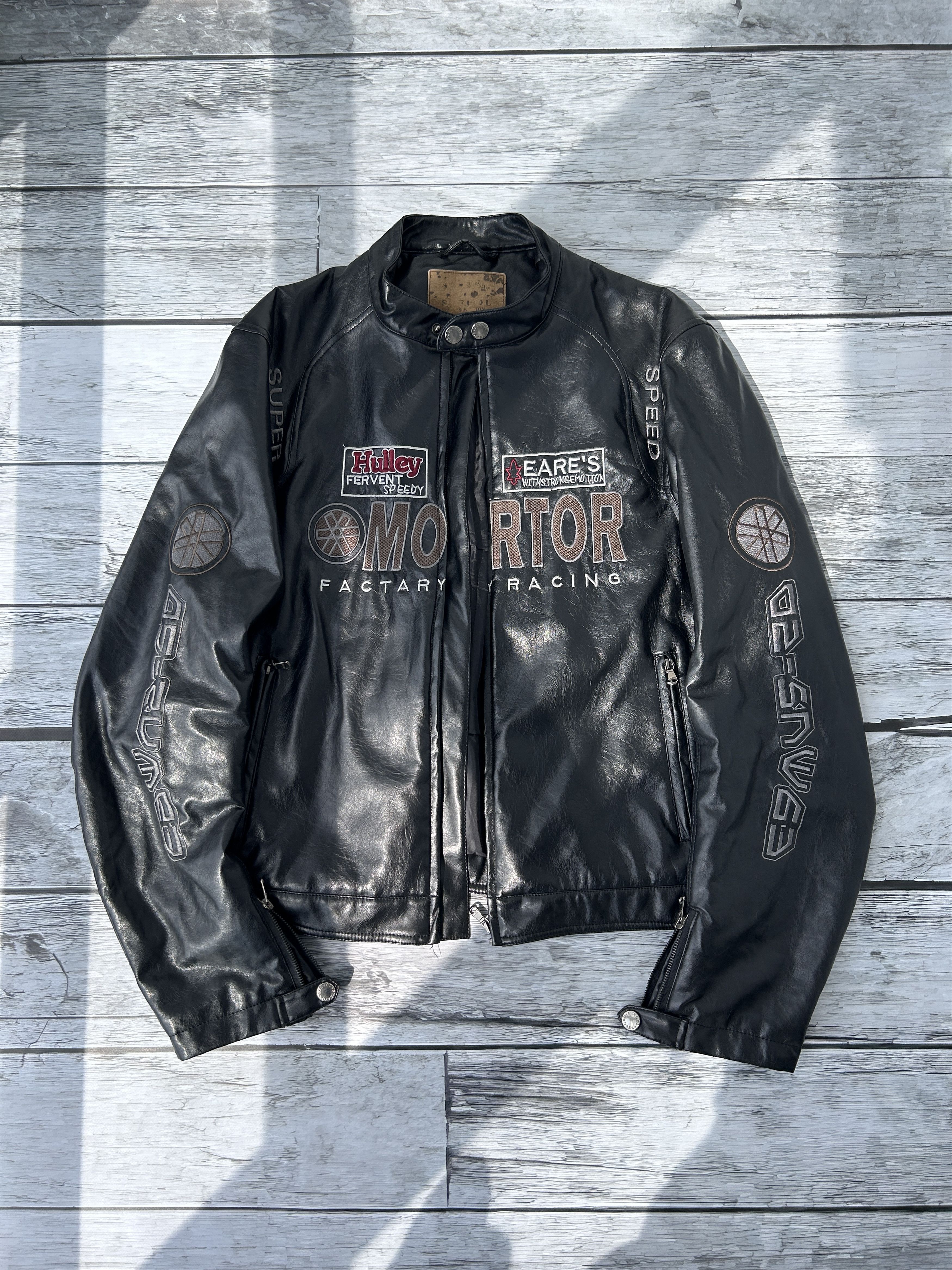 Leather Jacket × Racing × Vintage Vintage Marlboro Style Mortor Racing ...