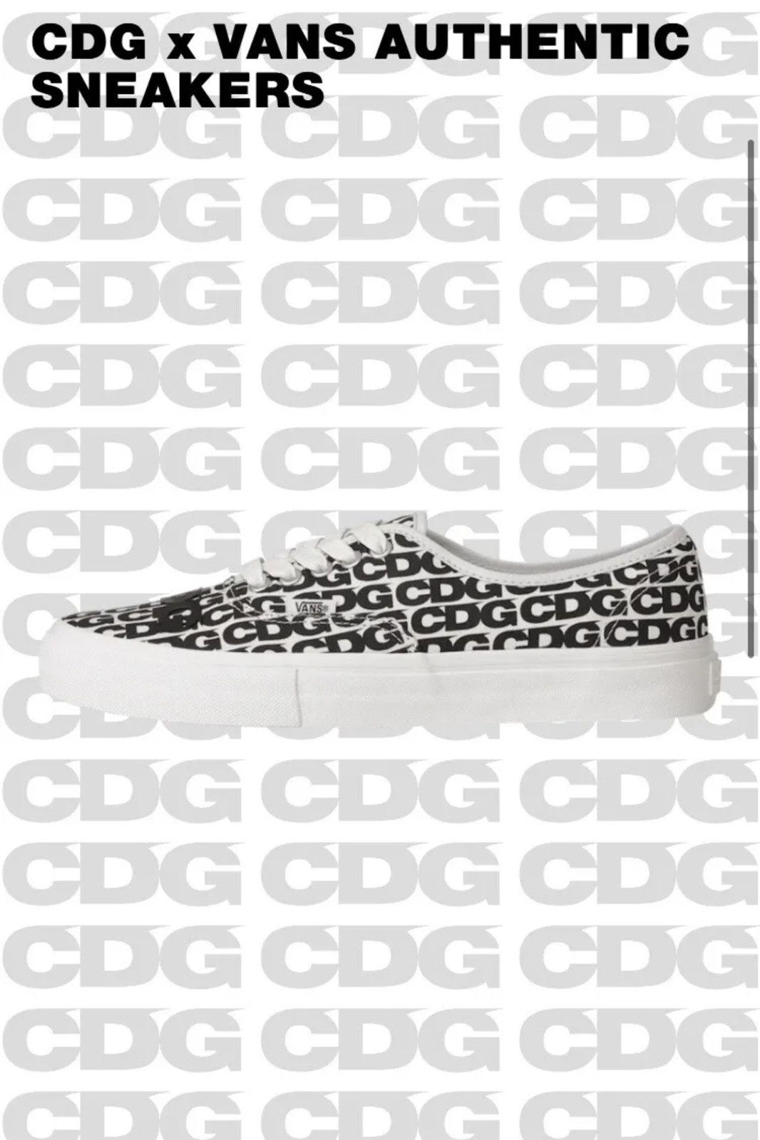 Vans VANS OG Authentic LX x Comme des Garcons CDG Print. | Grailed