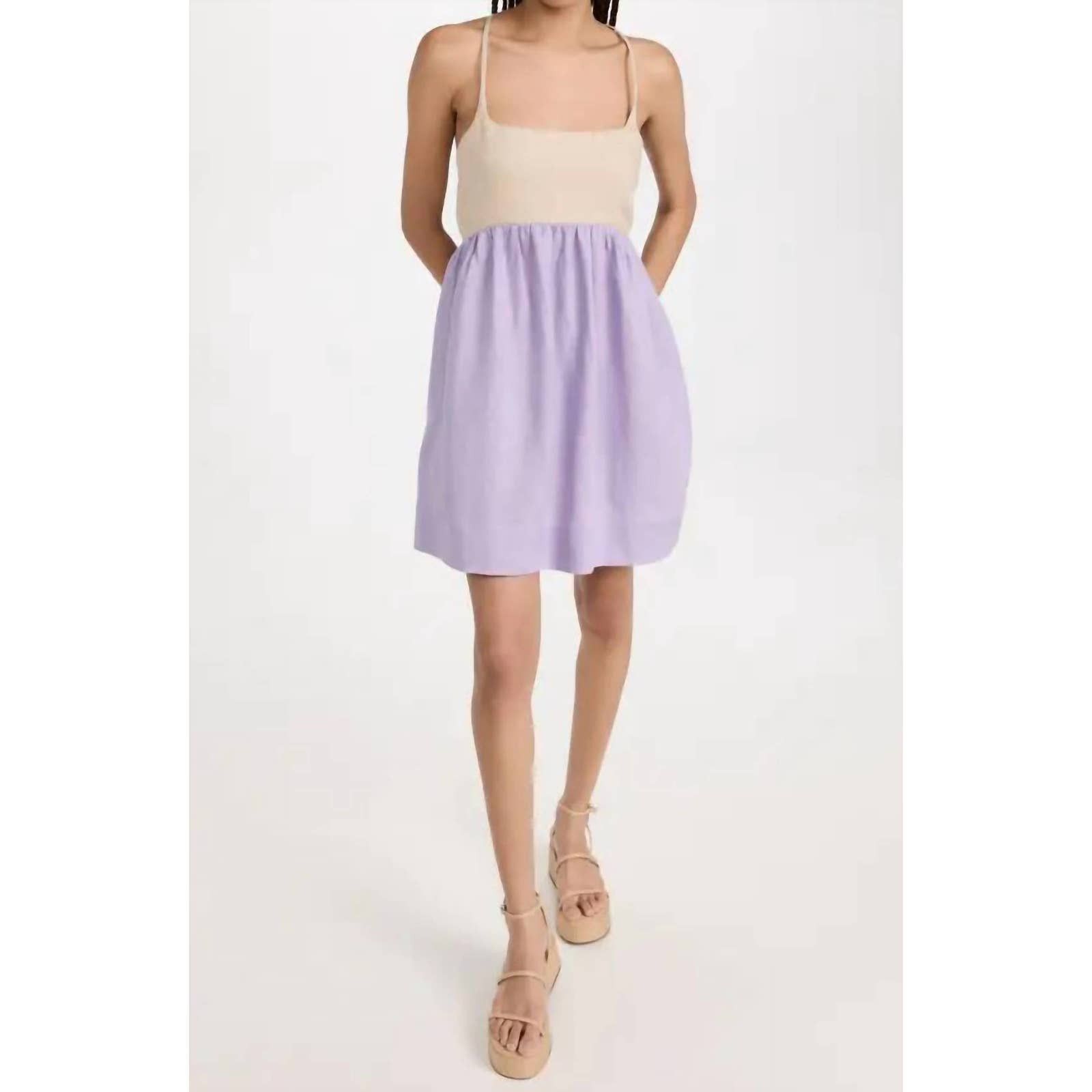 Designer HEVRON Livia Dress In Lavender/sand | Grailed