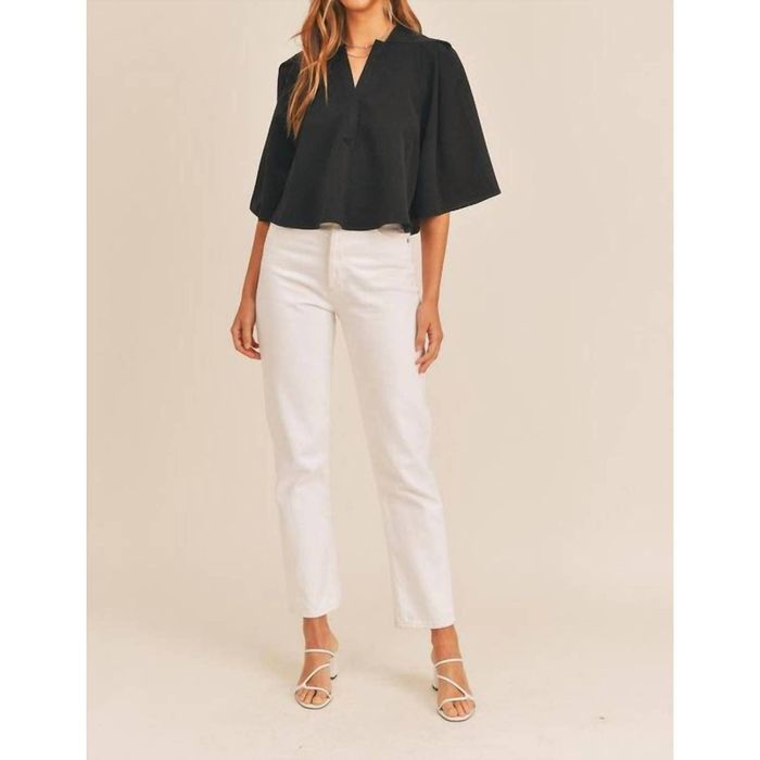 Designer MABLE Indy v-Neck Cape Style Top In Black | Grailed