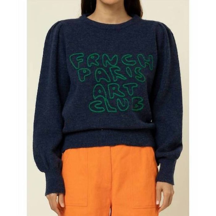 FRNCH Rayana Frnch Paris Art Club Sweater In Blue | Grailed